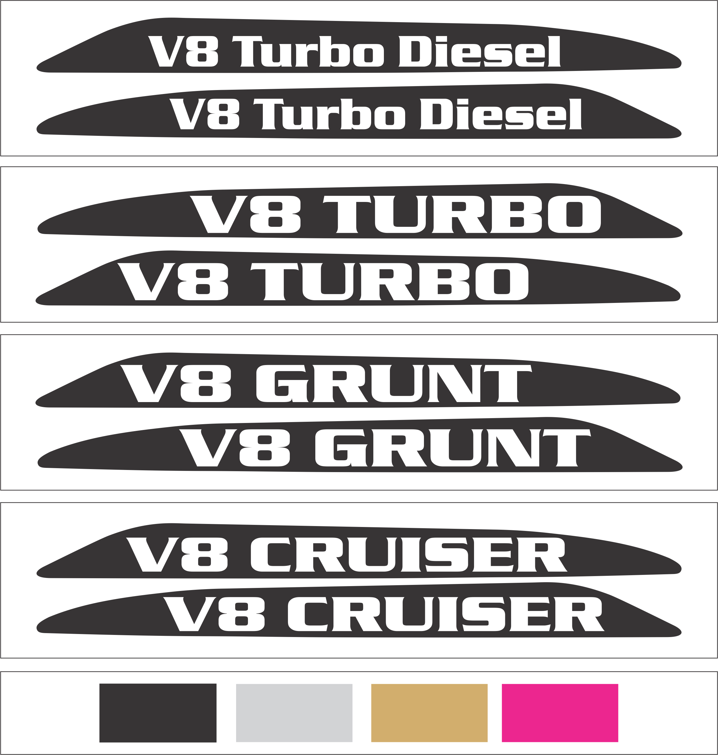 V8 Landcruiser Bonnet Scoop Stickers | Allen's Sticker's 'n' Stripes ...